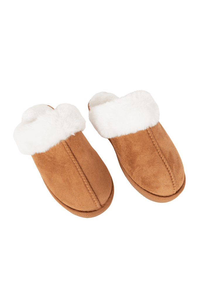 Chestnut Faux Fur Women's House Slippers | Cozy Slippers | Katydid