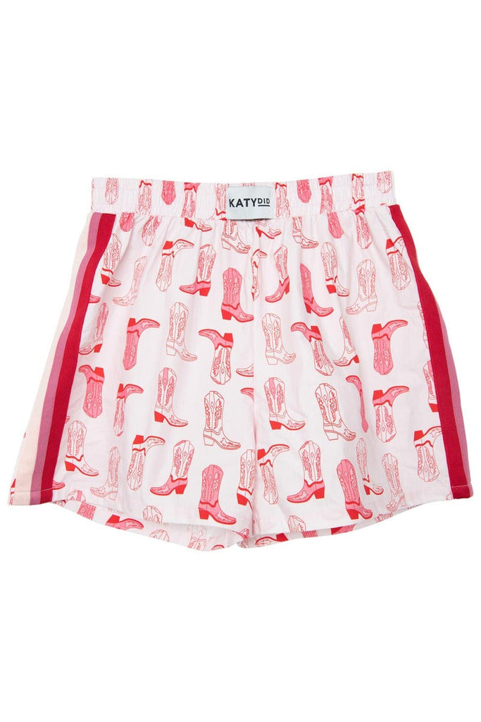 Light Pink Western Boots Boxers with Patterns
